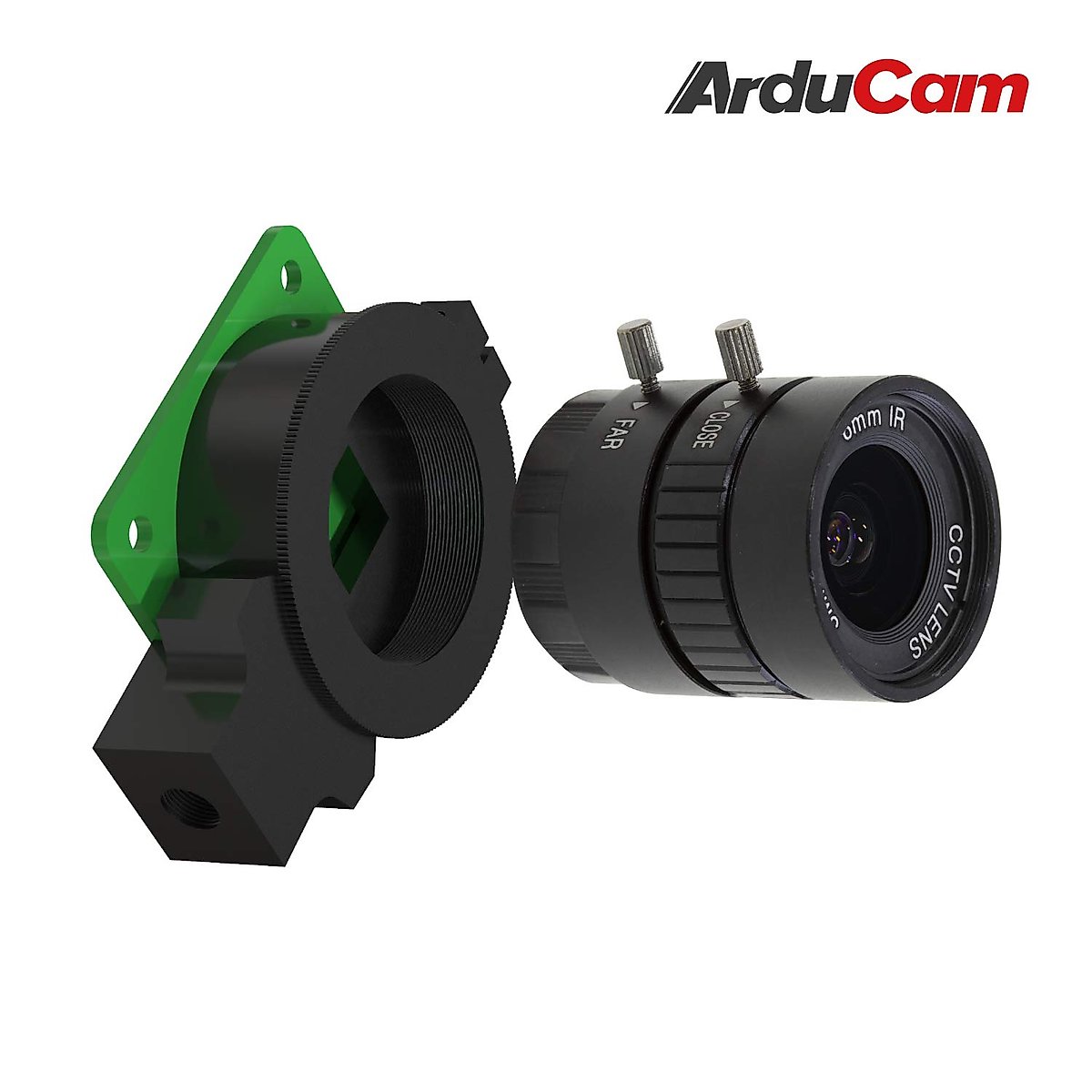 Arducam CS-Mount Lens Bundle for Pi HQ Camera, 6mm Focal Length Wide Angle CS Lens with Portable Tripod Stand and 2ft/60cm Black Camera Cable