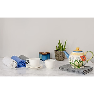 otinom 100% Cotton Terry Kitchen Dish Hand Towels - 6-Pack, 28 X 15 inches, 480 GSM