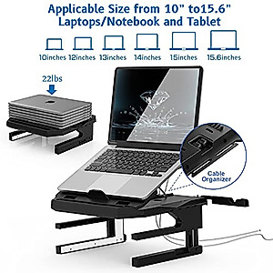 Herigu Laptop Stand,Ergonomic 20-Leves Angles Two-Layer Height Adjustable Laptop Stand,Portable Laptop Stand for Desk with 360 Rotating Base Foldable Computer Stand Fits All Laptops up to 15.6''