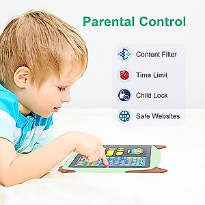 8 Inch Kids Tablets, Toddler Baby Android 12 Dual Cameras 32GB ROM 32GB Expandable Kids Edition Learning WiFi Children Tablets