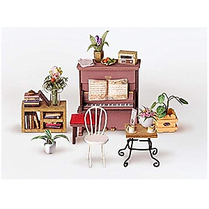 Rolife DIY Miniature Dollhouse Kit Coffee House Wooden Mini House Crafts DIY Model Kits Christmas Birthday Gifts for Boys Girls Women Friends (Simon's Coffee)
