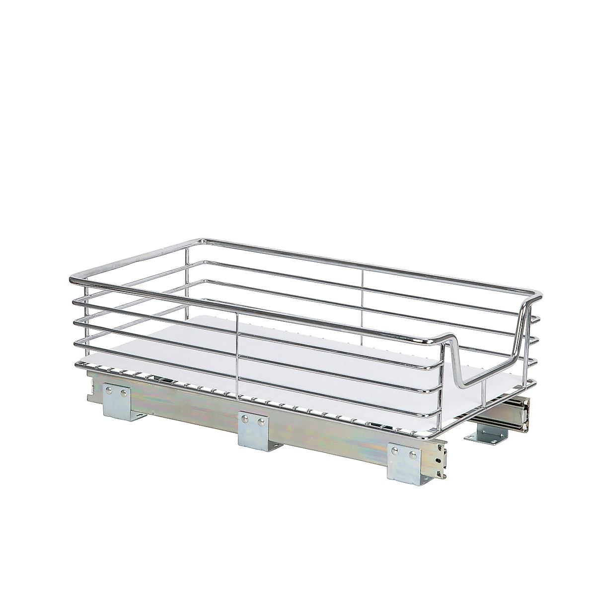 Household Essentials Design Trend 11.5" Extended Depth 1-Tier Single Basket Sliding Shelf Under Cabinet Organizer, White