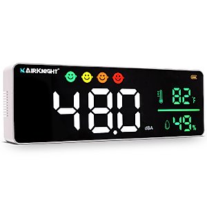 AirKnight 3-in-1 Decibel Meter Sound Level Reader + Humidity & Temperature. Classroom Noise Meter, Sound Meter, SPL Meter & DB Meter Wall Mounted. Sound Level Meter, Decibel Reader Noise Decibel Meter