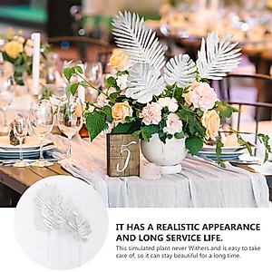 VALICLUD 24pcs Simulation Blade Artificial Leaf Party Artificial Leaves Golden Palm Leaves Floral Arrangement Leaf Picks Monstera Decor DIY Wreath Craft Supply Wedding Banquet Plastic Vase