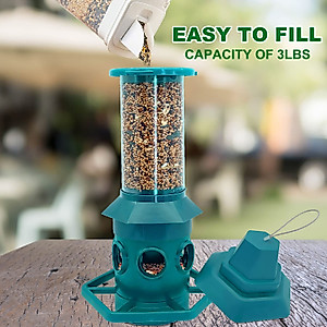 Leak Proof Hummingbird Feeder,2 Pack Hummingbird Feeders for Outdoors Hanging with 20 Feeding Ports,Easy to Install,Clean and Fill,Built-in Moat,12 oz