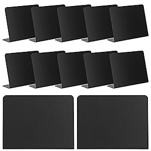 MAGICLULU 12Pcs Table Sign Chalkboard Food Label Sign Small Rectangle Chalkboards Blackboard for Weddings Birthday Parties