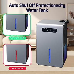 Dehumidifier,2 in 1Humidifier Dehumidifier Combo,102 OZ Water Tank Dehumidifiers for Home Bedroom,Small Dehumidifier for Basement Bathroom,Auto Shut Off,Sleep Mode,7 Colors LED Light