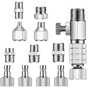 13 Pieces Airbrush Adapter Set, Including Airbrush Adapter Kit Quick Release Disconnect Fitting Connector Set for Air Compressor and Hose