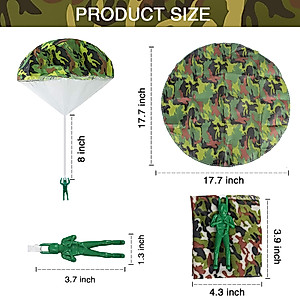 ZWBLZY Army Camo Parachute Toys for Kids - Hand Throwing Kids Outdoor Games Toys ，Army Men Action Figures Tangle Free Throwing Toy Parachute Outside Toys Gifts for Kids Ages 3-16