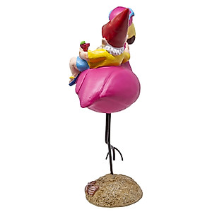 Funny Guy Mugs Garden Gnome Statue - Gnome and A Flamingo - Indoor/Outdoor Garden Gnome Sculpture for Patio, Yard or Lawn