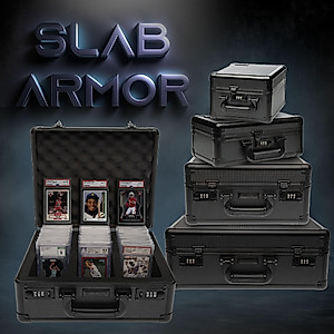 PANOPPLY Slab Armor 120+ 3 Row Psa Graded Card Storage Box Graded Card Case Psa Slab Case for Graded Cards Psa Card Case Baseball Card Cases for Sports Cards Storage Sports Card Case (Black)