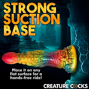 CREATURE COCKS Majestic Merman Silicone Dildo for Men, Women & Couples. Firm and Flexible, Strong Suction Base, Fantasy Dildo, Unique Texture. Premium Phthalate-free & Body-safe Silicone 1 Piece, Rain