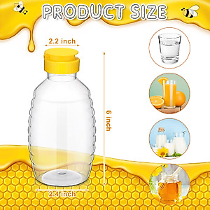 24 Pcs 16 oz Clear Plastic Honey Bottles Plastic Skep Style Jar Honey Squeeze Bottle Empty Refillable Honey Dispenser with Flip Top Lids Leak Proof Honey Containers Holders for Storing and Dispensing
