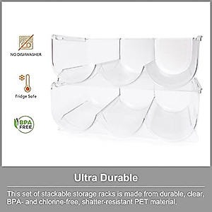 ITYLIFE CITYLIFE Water Bottle Organizer Holder Stackable Wine Storage Rack Plastic Cabinet Pantry Countertop Kitchen Refrigerator Freezer Organization Mug Shaker Blender Bottles Cups yeti