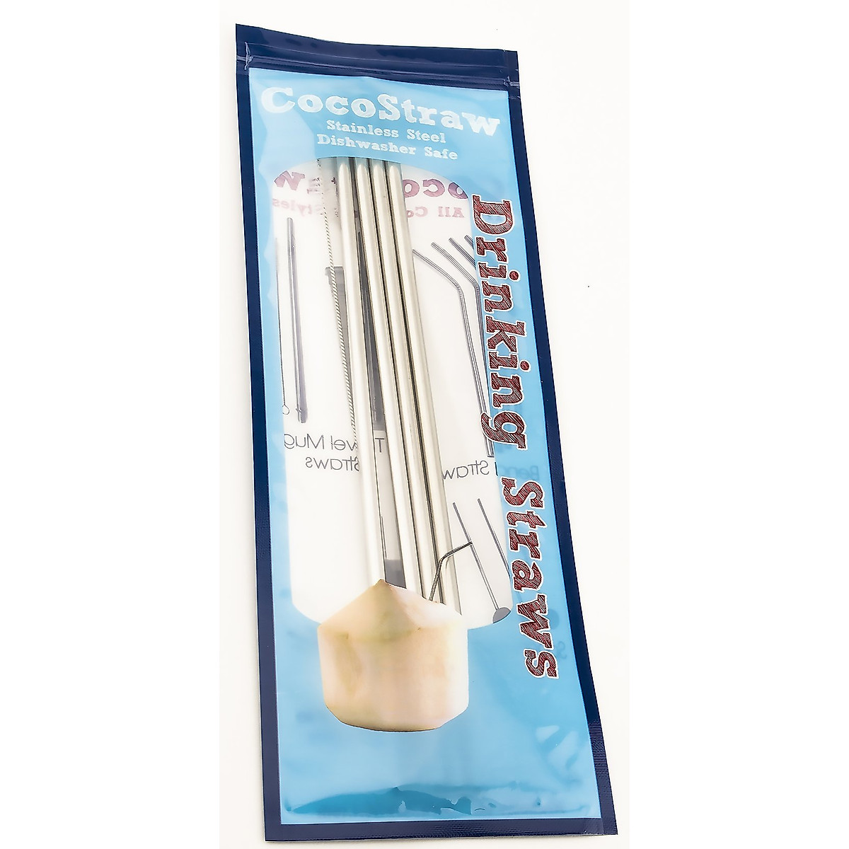 CocoStraw 30oz Straw Lid + 4 Stainless Steel Straws Replacement for Yeti RTIC Polar Drifter Big Boss Sic Tumbler Rambler Cups with Cleaning Brush NO SPILL