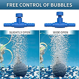 Pawfly Aquarium Air Control Valves for 3/16" ID Airline Tubing Single Way Plastic Air Flow Controllers Regulators Adjustable Blue Hose Connectors Air Pump Accessories for Fish Tanks, 10 Pack