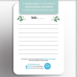 CoCreative Design Newborn Baby First Year Progress Report Cards (Set of 26) - Unique Shower Prop Gift with Cute Sayings and Floral Wreath Prints - Perfect for New Moms and Parents