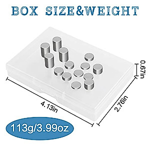 Tungsten Wood Car Weights 3.25oz Cylindrical Tungsten Weights Kit for Pine Race Wood Car, 14 Pieces Incremental Cylinders Weight to Optimize Your Wood Car Speed 4 Sizes