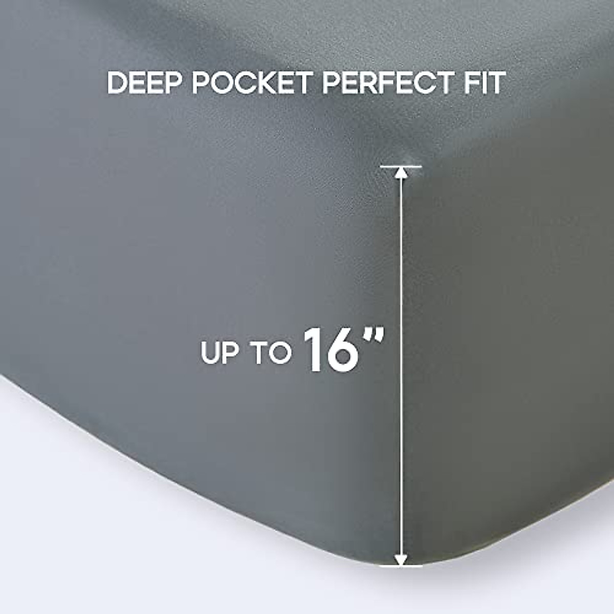 SONIVE 2-Pack Full Fitted Sheet Super Soft 1800 Double Brushed Microfiber Wrinkle Free Sheets Deep Pocket up to 16 Inches (Full, Grey)
