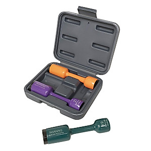 Lisle 12200 Stubby Torque Stick Set, 3pc, Orange, Green, Purple, 17mm, 19mm, 21mm