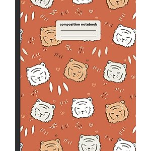 Kawaii Tiger Composition Notebook Journal : College Ruled 110 Pages: 8 x 10, Cute Tiger Stationery, Animal Print Journal, Cat School Notebook