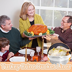 16Pcs Food Storage Bags,5 Gallon Bucket Liner Bags,Turkey Brining Bags,Food Grade Bucket,Plastic Storage Bags for Marinating and Brining,Meat,Thanksgiving,20 x 28 Inch,4Mil