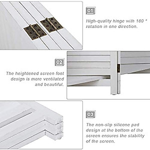 Room Dividers and Folding Privacy Screens 4 Panel 69 Inch Tall Portable Room Seperating Divider w/ 3 Display Shelves Solid Wood Room Partitions and Dividers Freestanding for Home, Office, Restaurant