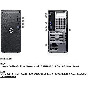 Dell [Windows 11 Pro] Inspiron Business Desktop Computer, 10th Gen Intel Core i7-10700, 32GB RAM, 1TB SSD, Intel UHD Graphics 630, Wi-Fi 6, Bluetooth, VGA, HDMI, RJ-45