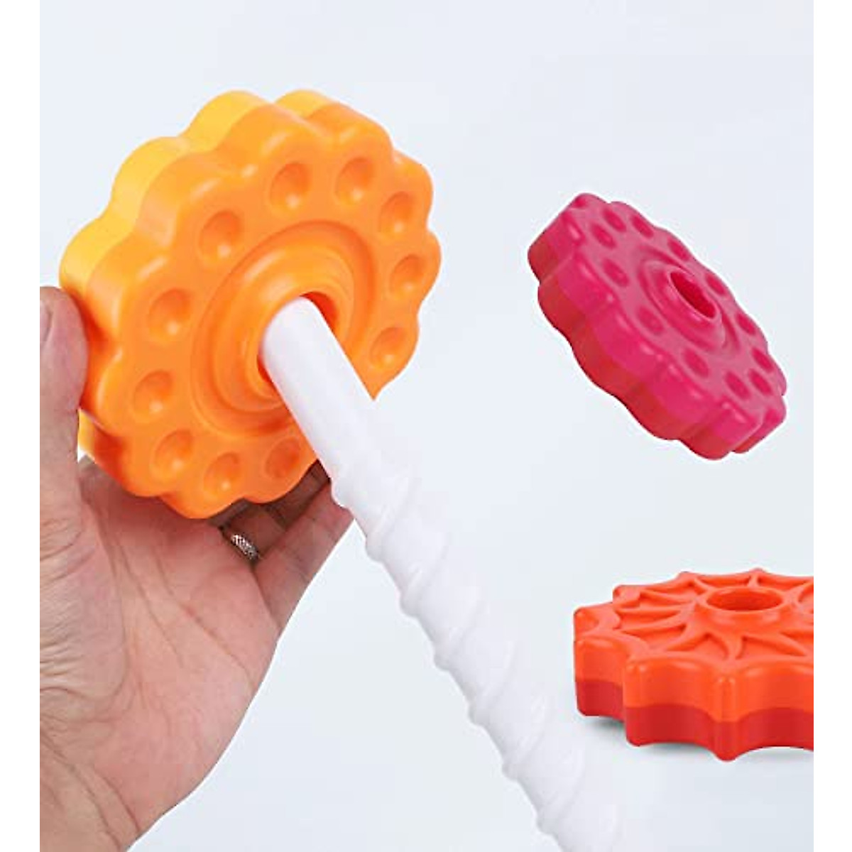 BornCare Kids Spinning Spiral Stacking Toy for Baby Toddler Kids. Durable Colorful Toy Pre K