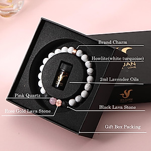 SYJUAN Aromatherapy Gifts for Women Lava Rock Beads Healing Crystal Bracelets Essential Oil Diffuser Beauty Birthday Gifts Ideas for Girlfriend Mom