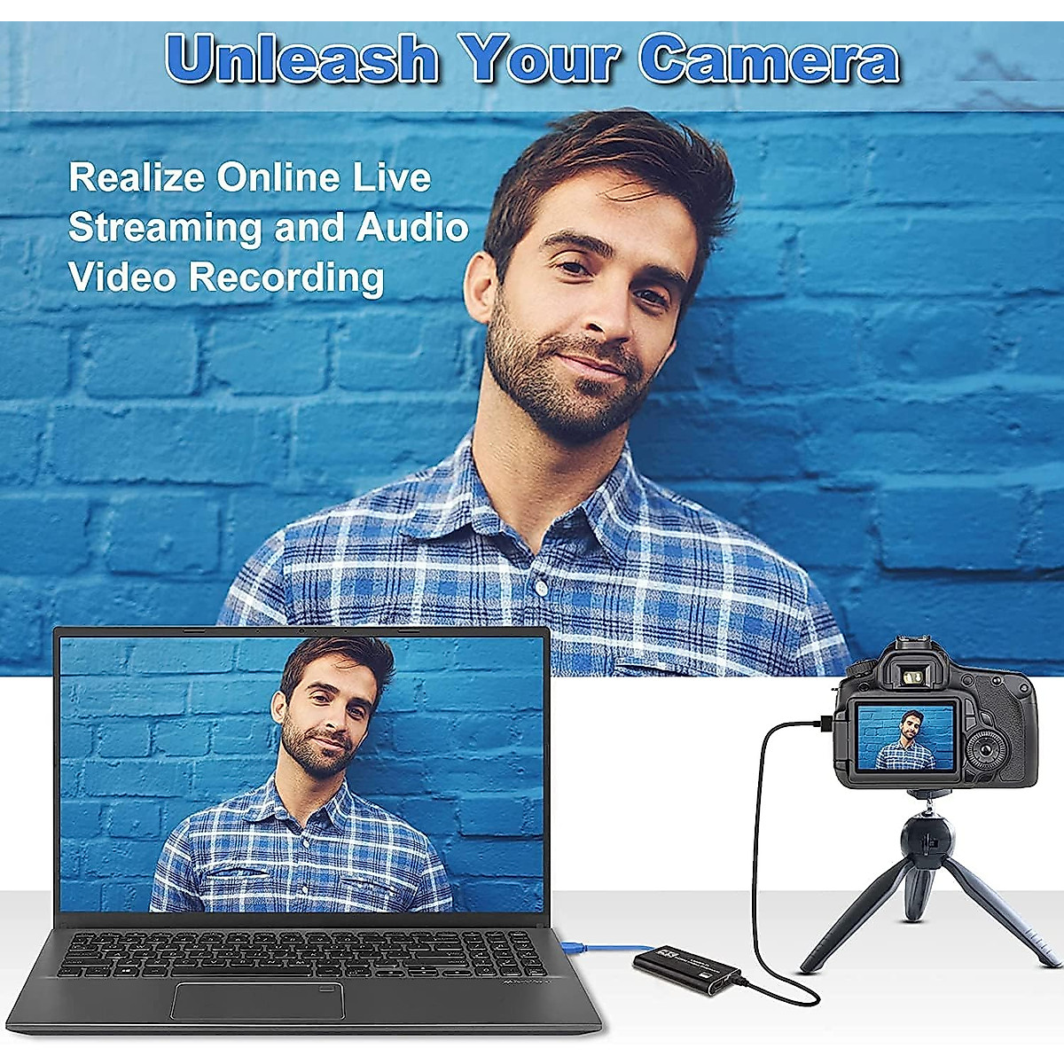 IPXOZO Audio Video Capture Card, USB 3.0 HD 1080P Capture Adapter Directly to Computer for Gaming, Streaming, Teaching, Video Conference or Live Broadcasting, Supports PC, Phone, PS4, Xbox