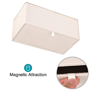 Sumnacon Rectangular Linen Tissue Box Cover - Stylish Tissue Box Holder with Magnetic Bottom, Decorative Tissue Box for Bathroom Toilet Vanity Night Stand Table Countertop Office, Beige Linen Texture