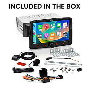 BOSS Audio Systems BVCP9700A-FL Car Audio Stereo System - Apple CarPlay, Android Auto, 7 Inch Single Din, Capacitive Touchscreen, Bluetooth Audio and Calling Head Unit, Radio Receiver, No CD Player