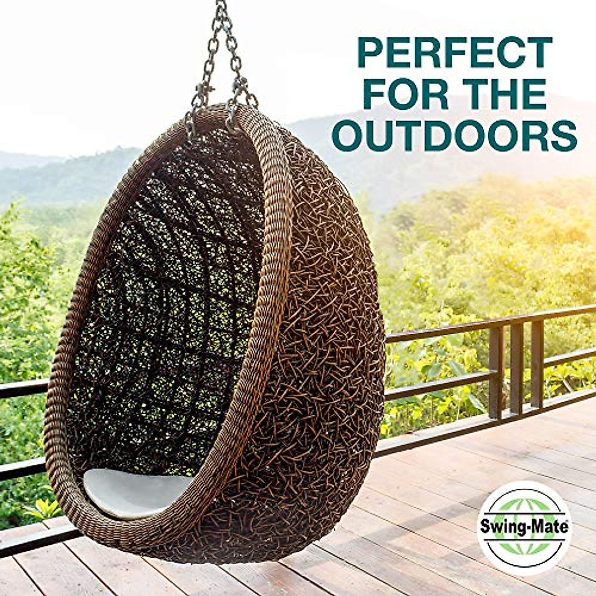 SwingMate Heavy Duty Porch Swing Hangers Set of 2 - Swing Hardware Accessories 1500 LB Weight Capacity for Playground Ceiling Mount Patio Porch Swings Daybeds, Yoga Seat Indoor/Outdoor, Made in USA