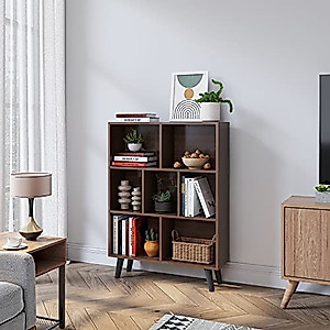 WAHEY Bookcase, 8 Cube Open Storage Display Bookshelf with Legs, HOFB012