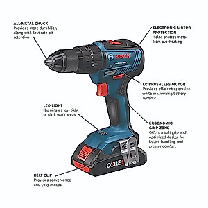BOSCH GXL18V-901B25 18V 9-Tool Combo Kit 2-In-1 Bit/Socket Impact Driver, Hammer Drill/Driver, Recip Saw, Circ Saw, Oscillating Tool, Angle Grinder, Vacuum, Worklight, (2) CORE18V 4 Ah Batteries
