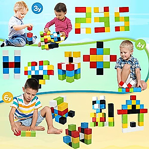 Akyvins Magnetic Building Blocks for Kids - Magnetic Blocks 1.2in Perfect Size Magnetic Building Toys for Toddlers, Magnetic Cubes, Preschool STEM Educational Sensory Magnet Building Blocks
