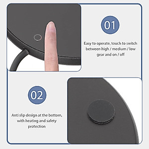 UPKOCH 1 Pc Coffee Tea Cup Warmer Heater for Desk, Coffee Tea Warmer for Cups and Mugs, with Auto Off Using USB Plug Option Black