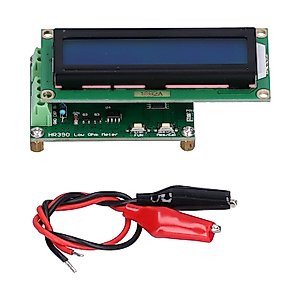 Walfront HR390 Low Resistance Ohmmeter Milliohm Meter Milli Ohmmeter Measure Resistance Capacitance High Accuracy 0~120Ω 10pf~20000uf with 2 Clips