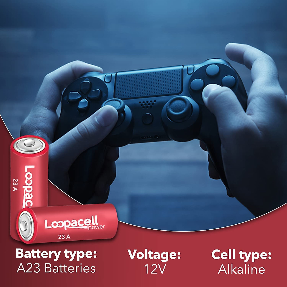 Loopacell A23 23A 12-Volt Alkaline Battery Pack of 10