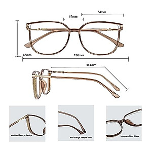 ZanyLen Vintage Blue Light Glasses for Women, Computer Reading/Gaming/Phones Eyeglasses, Anti-Glare/UV400/Eye Strain, Glitter Cat-Eye Champagne Frame