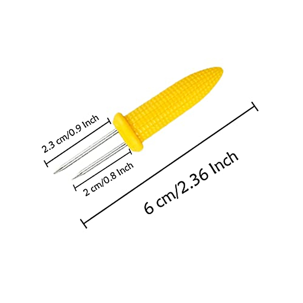 24 Pack Stainless Steel Corn Holders, Corn on The Grill, Corn on The Cob Skewers, Double Fork Sweet Corn Seat, Home & BBQ Cooking Fork