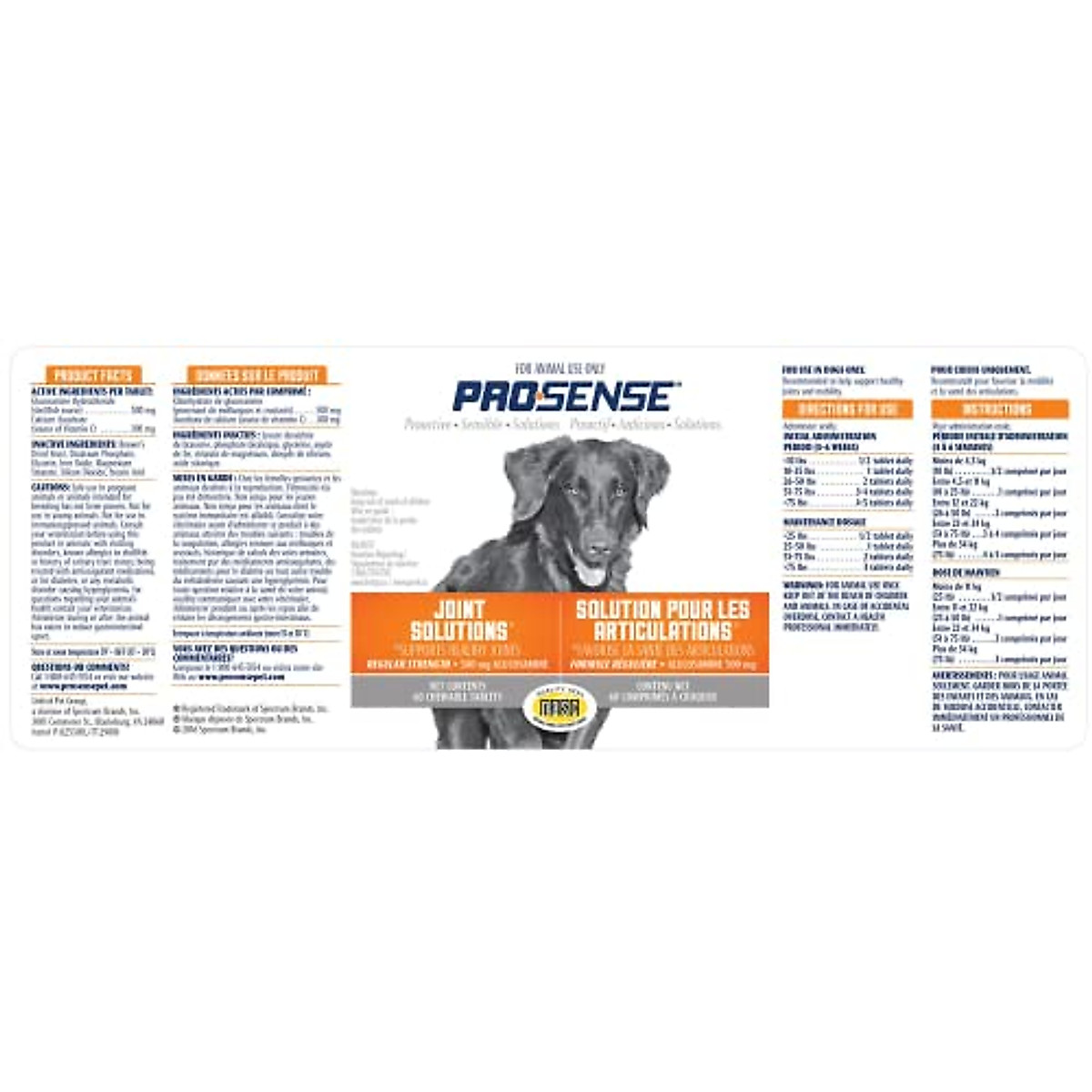Pro-Sense Regular Strength Glucosamine Tablets for Dogs, 60 ct