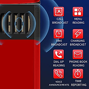 2G Unlocked Flip Phones for Seniors, Mini Clamshell Mobile Phone, Android Rugged Flip Phone Portable Pocket Senior Phone For 2.4 Inch HD Screen, Big Button,Loud Sound, 4800mAh, Dual SIM,Radio(Red)