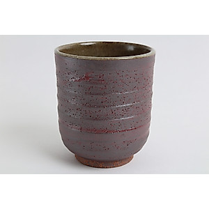 Mino ware Japanese Pottery Yunomi Chawan Tea Cup Matte Wine Red Akagusuri made in Japan (Japan Import) KSY001