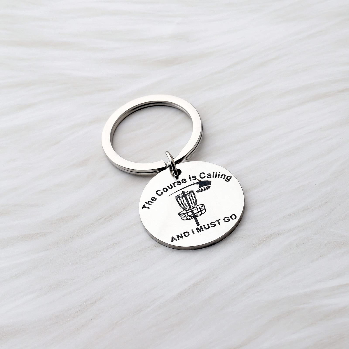 TIIMG Funny Disc Golf Keychain Frisbee Golfer Gift Best Disc Golfer Gift Gift for Disc Golfer Dad Husband (The Course Is Calling)