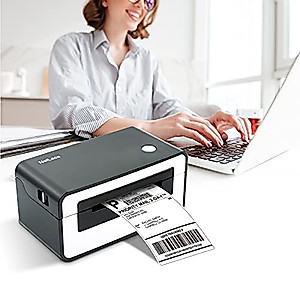 Shipping Label Printer - 4x6 Thermal Label Printer with Lables 100 Pcs, Commercial Direct Thermal Label Maker, Compatible with Shopify, Ebay, Amazon &Etsy, Support Multiple Systems(Black)