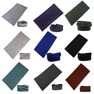 VCZUIUC Headwear Bandana Head Wrap Face Scarf Mask Neck Warmer Balaclava for Sports (One Size, LE-9)