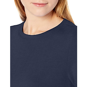 Amazon Essentials Women's Crewneck Long-Sleeve Fleece Above-The-Knee Dress, Navy, Medium
