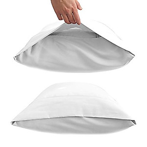 DreamHome Set of 2 Wrinkle Resistant Ultra Soft Pillowcases with Envelope Closure (Standard, White)